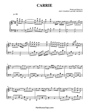 Carrie Partitura Europe | ♪ Partituras Top
