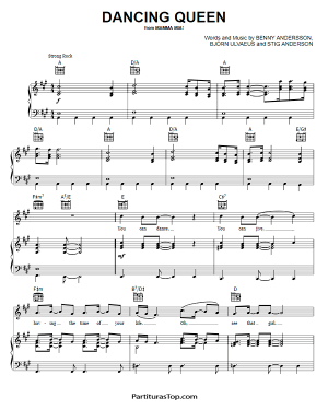 Dancing Queen Partitura Piano ABBA | ♪ Partituras Top