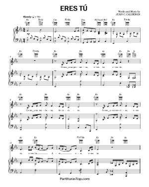 Eres Tu Partitura Mocedades | ♪ Partituras Top