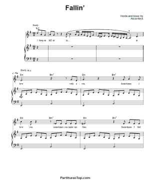 Fallin Partitura Piano Alicia Keys | ♪ Partituras Top