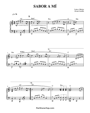 Sabor A Mi Partitura Piano 笙ｪ Partituras Top