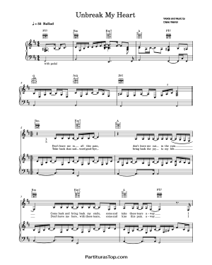 Unbreak My Heart Partitura Toni Braxton | ♪ Partituras Top